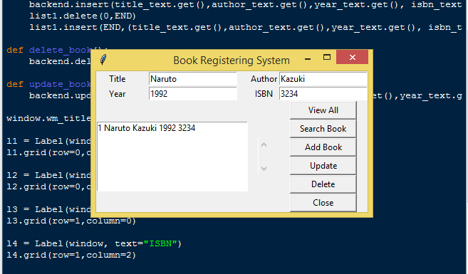 Simple Book Registering System In Python Free Source Code Sourcecodester